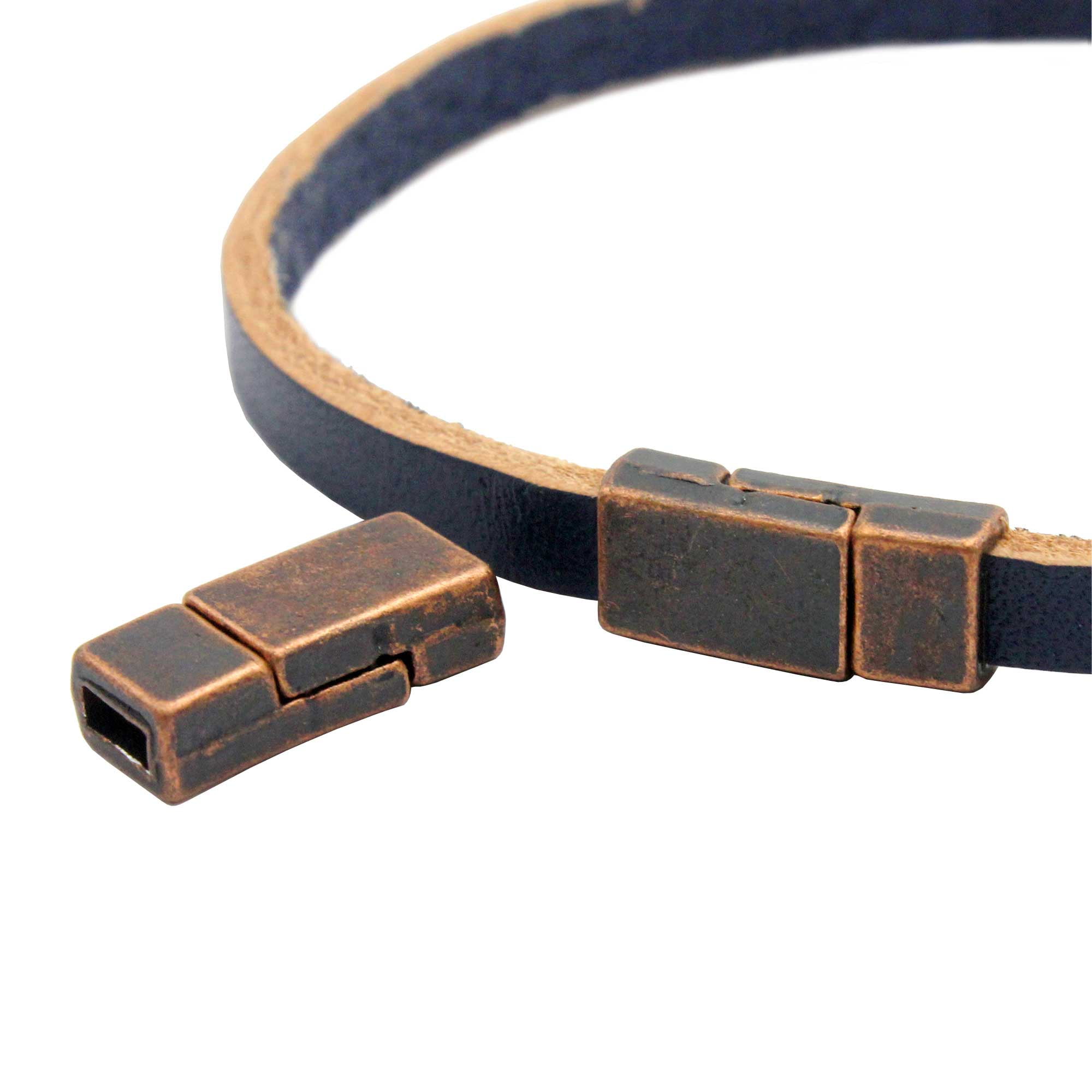 ShapesbyX Pack 10 Flat Magnetic Clasps for Jewelry Making Leather Strap ...