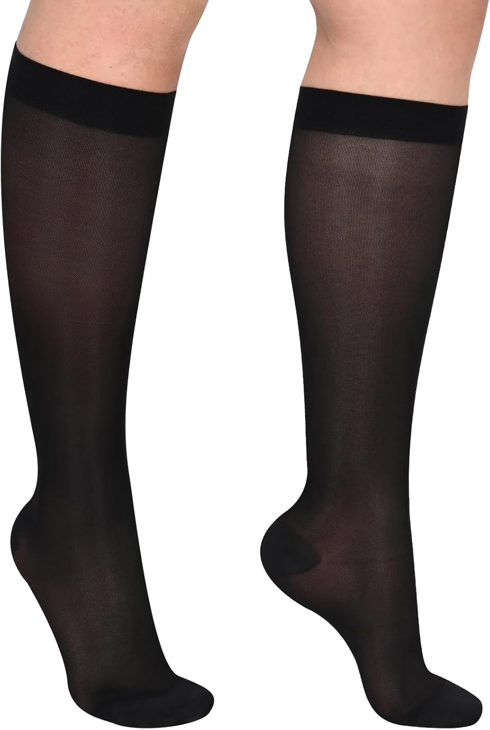 sheer compression stockings for women, 15-20 mmhg knee high circulation ...