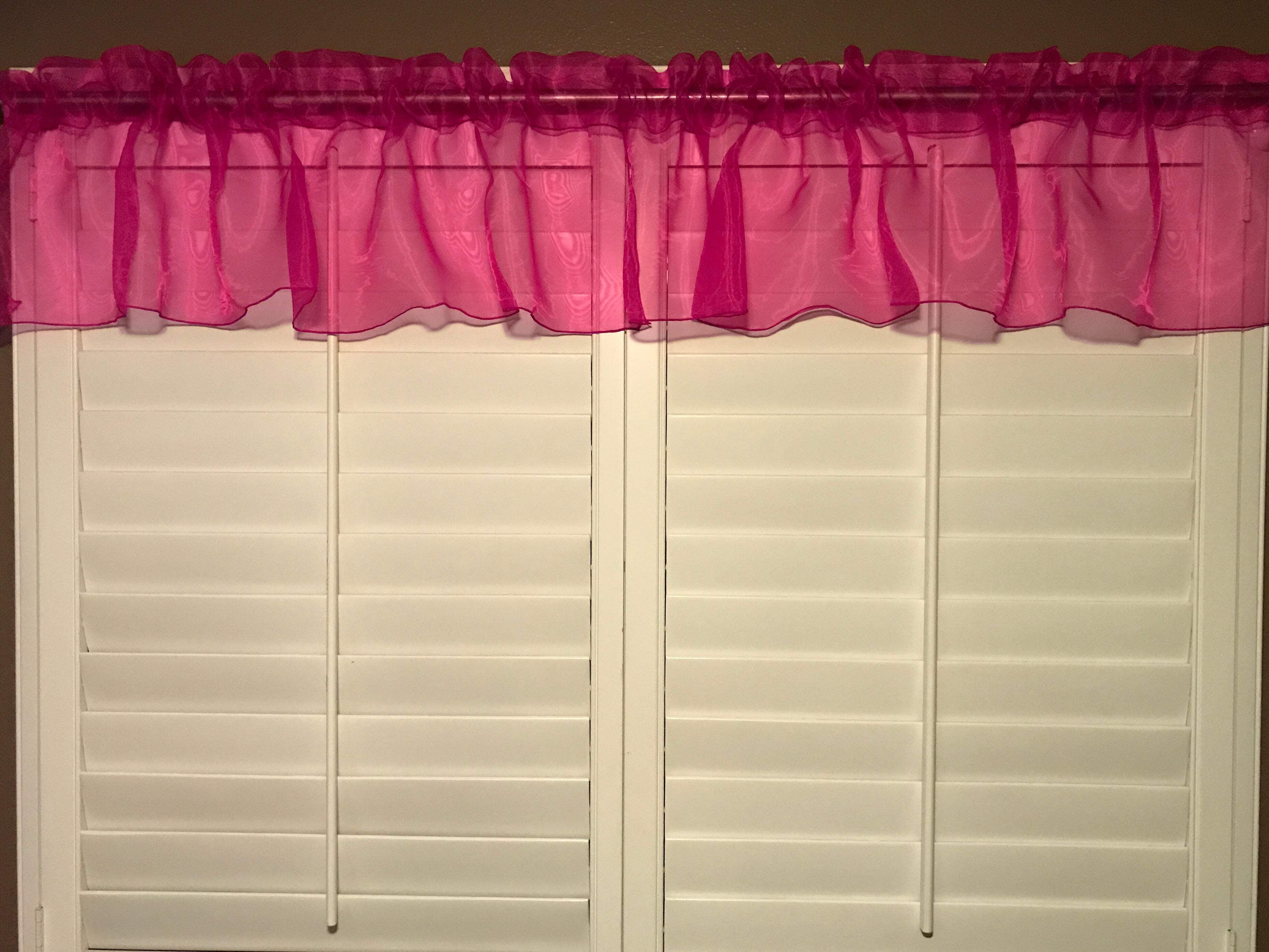 sheer organza window valance 58 wide fuchsia - Walmart.com