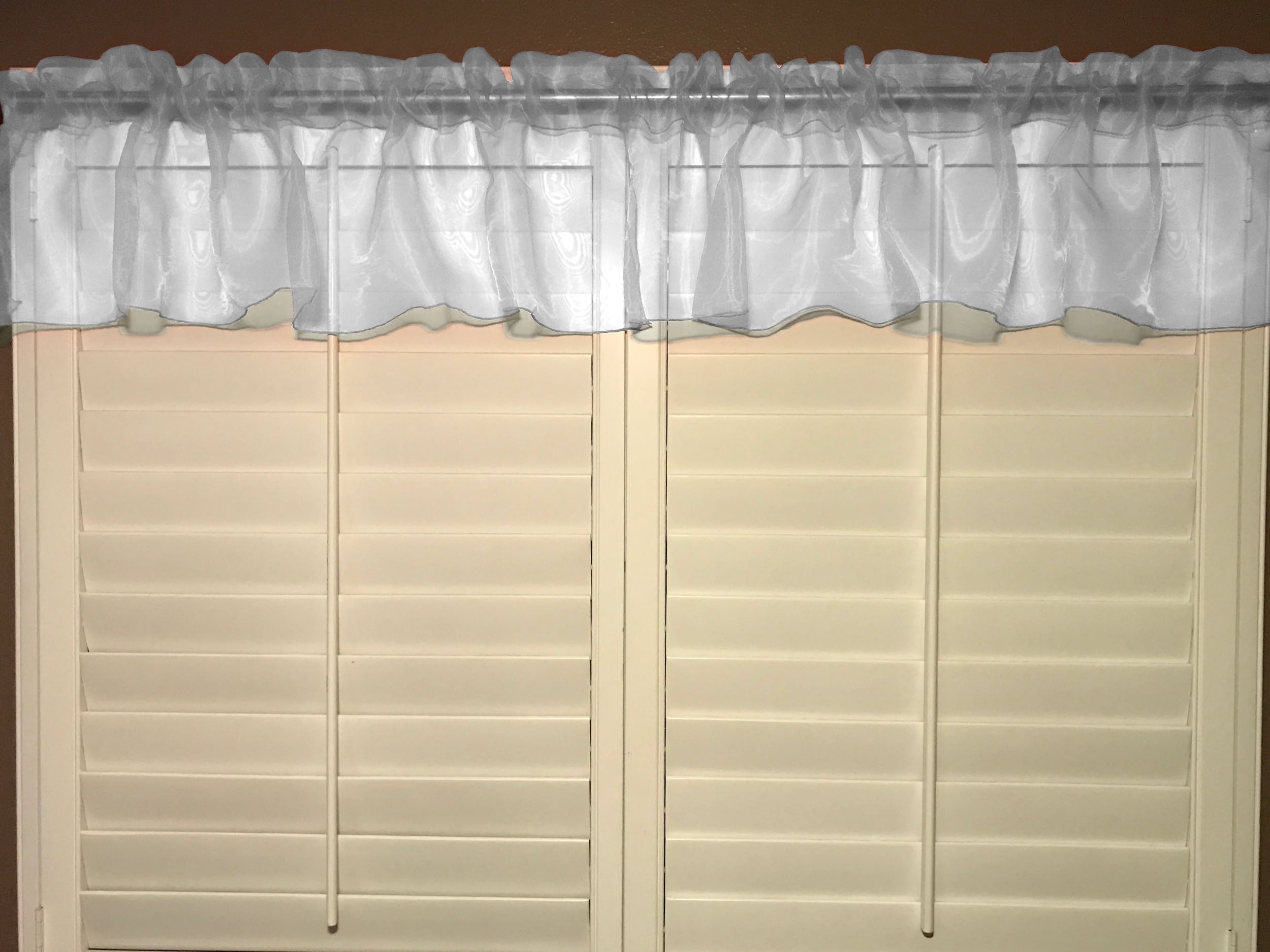 sheer organza window valance 58 wide white - Walmart.com