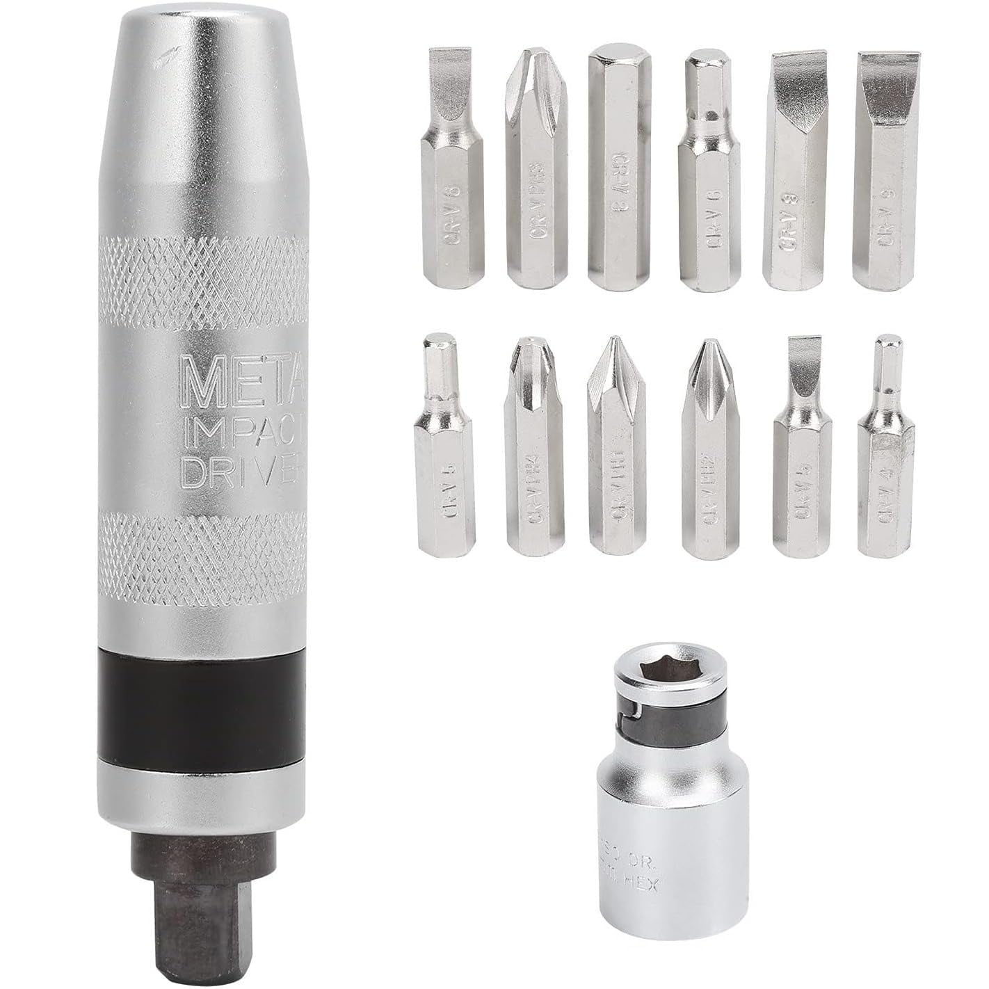 shenbbrba 14 PCS 1/2" CR-V Hand Impact Screwdriver, Manual Reversible ...