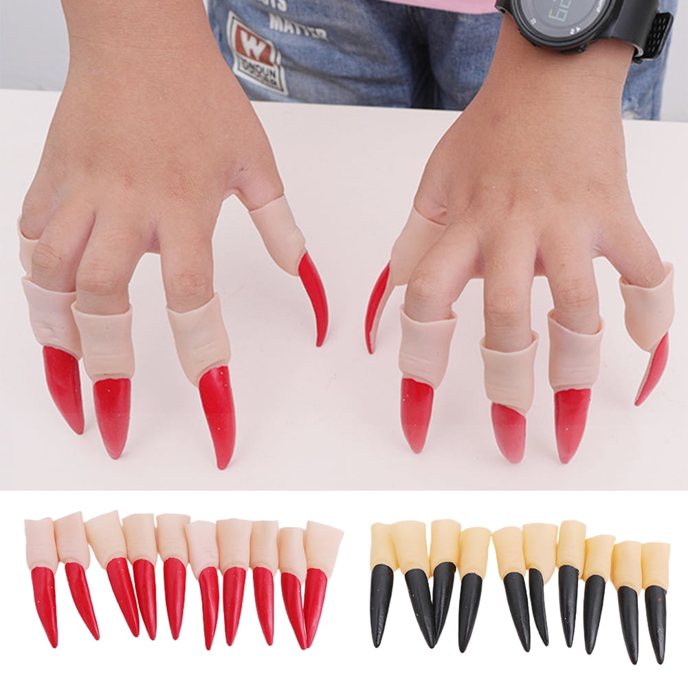 shenmeida 10Pcs Nail Claws False Nail Claw Cosplay Nail Finger Tips ...