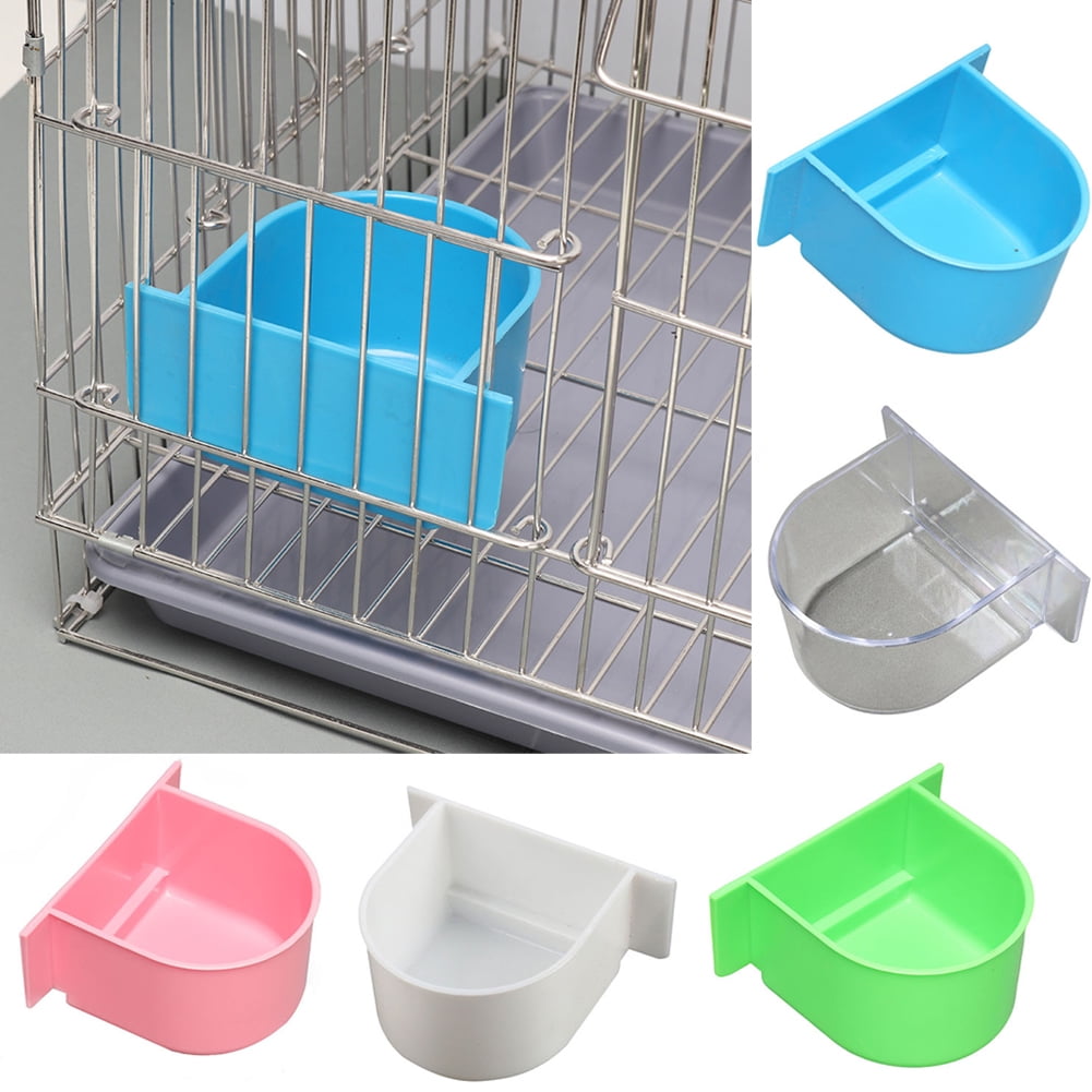 shenmeida 2Pcs Bird Cage Plastic Cups Plastic Feeding Bowls Hanging ...