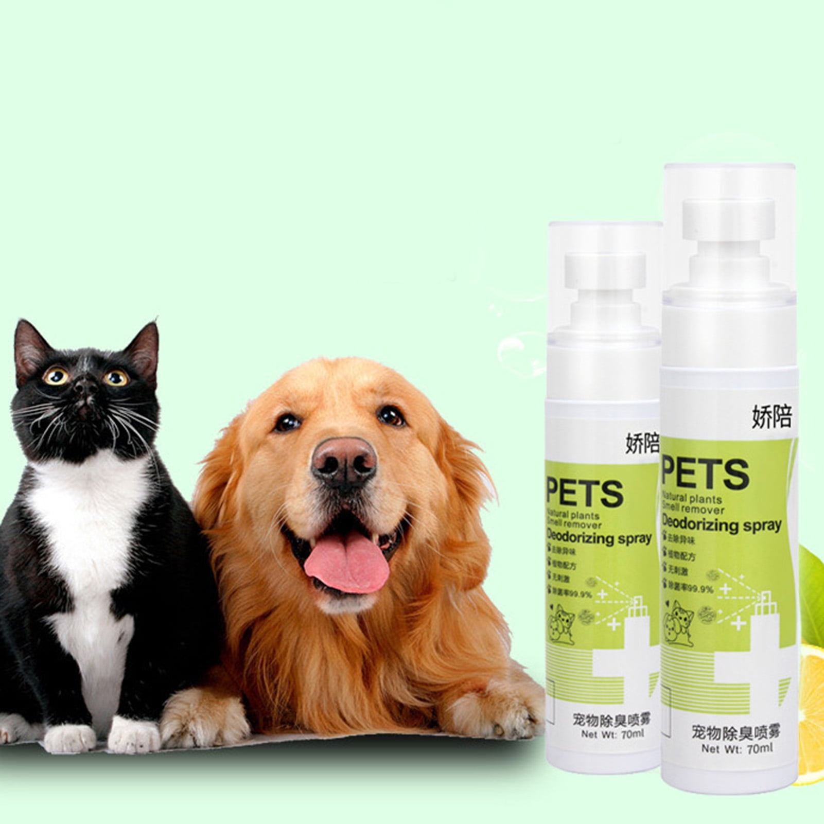shenmeida 30ml/70ml Pet Odor Eliminator Spray for Dogs & Cats - 2pcs ...