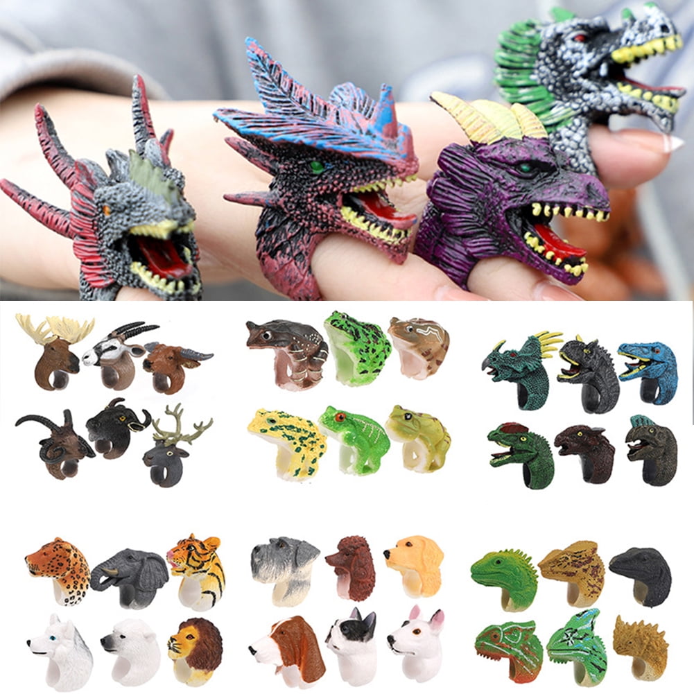 shenmeida 6Pcs Dinosaur Finger Puppets for Kids, Hand Novelty Toys ...