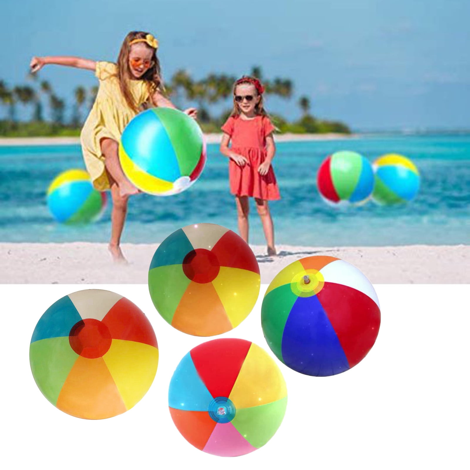 shenmeida 6Pcs Rainbow Sports Balls - Inflatable Plastic Balls for Kids ...
