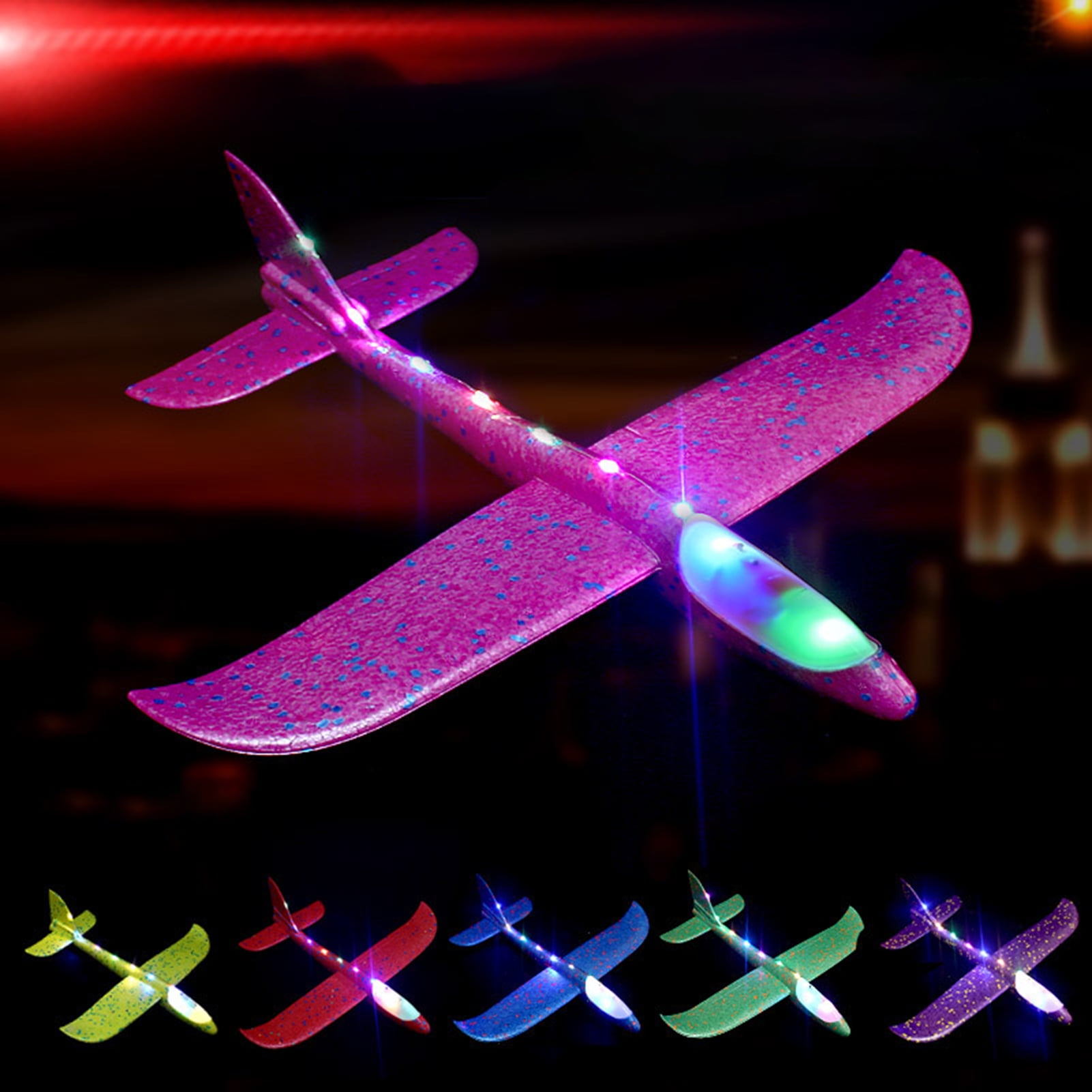 shenmeida Plastic Airplanes for Kids, 18.9" Throwing Airplane Toys, LED ...