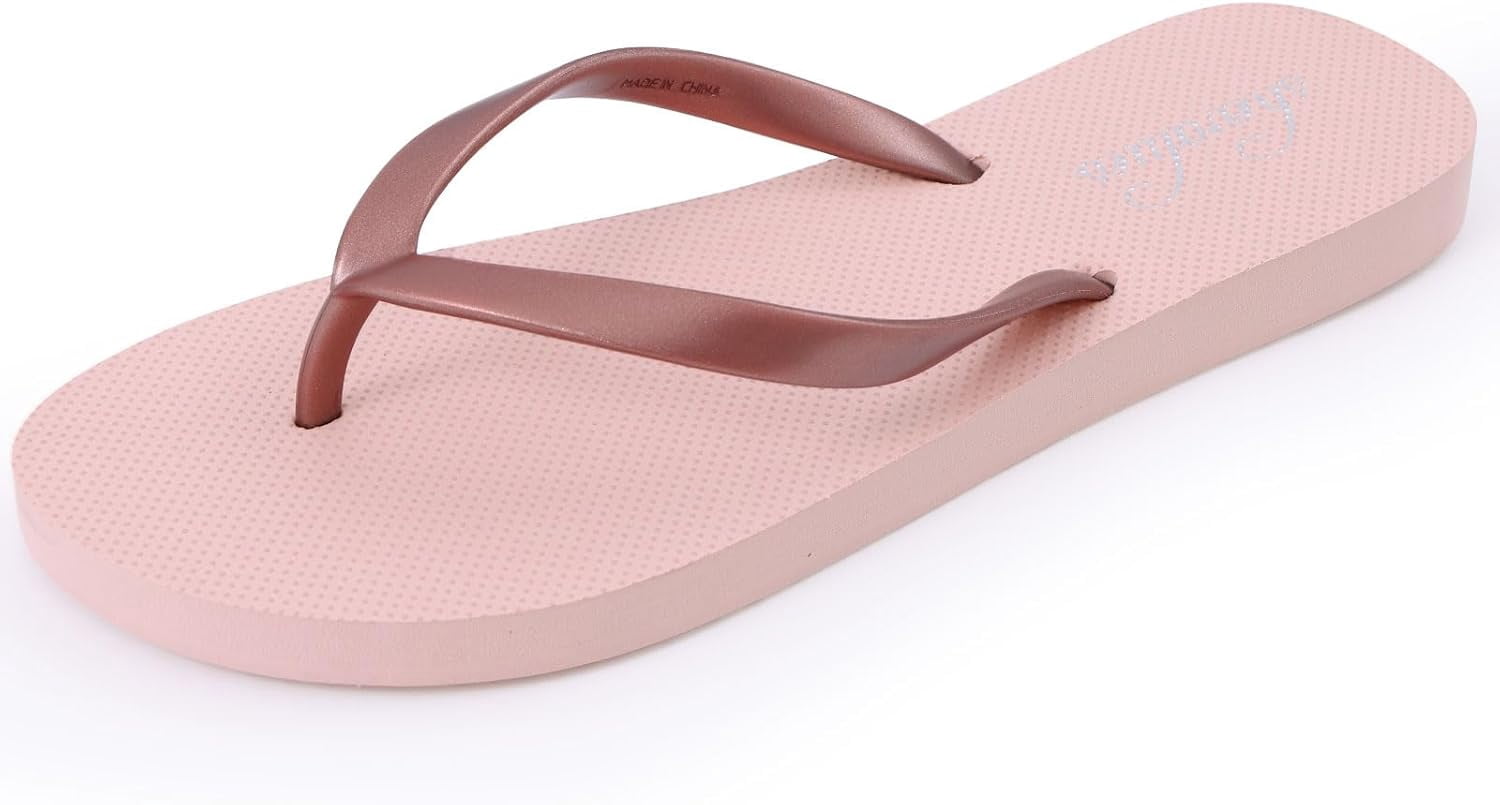 shevalues Slim Flip Flops for Women Beach Rubber Shower Shoes Basic ...