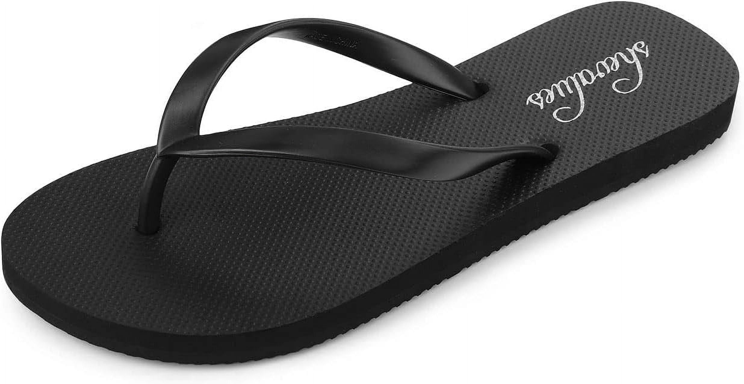 shevalues Slim Flip Flops for Women Beach Rubber Shower Shoes Basic ...