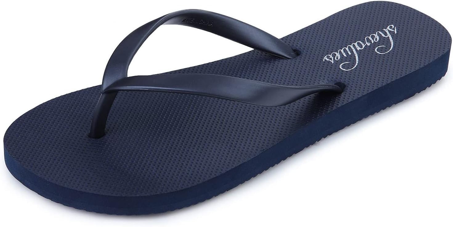 shevalues Slim Flip Flops for Women Beach Rubber Shower Shoes Basic ...