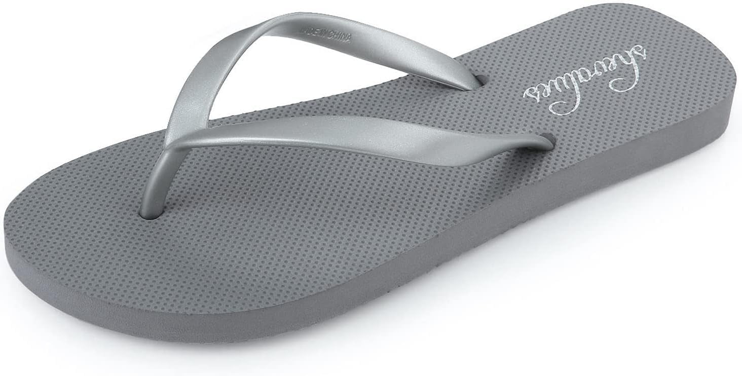 shevalues Slim Flip Flops for Women Beach Rubber Shower Shoes Basic ...