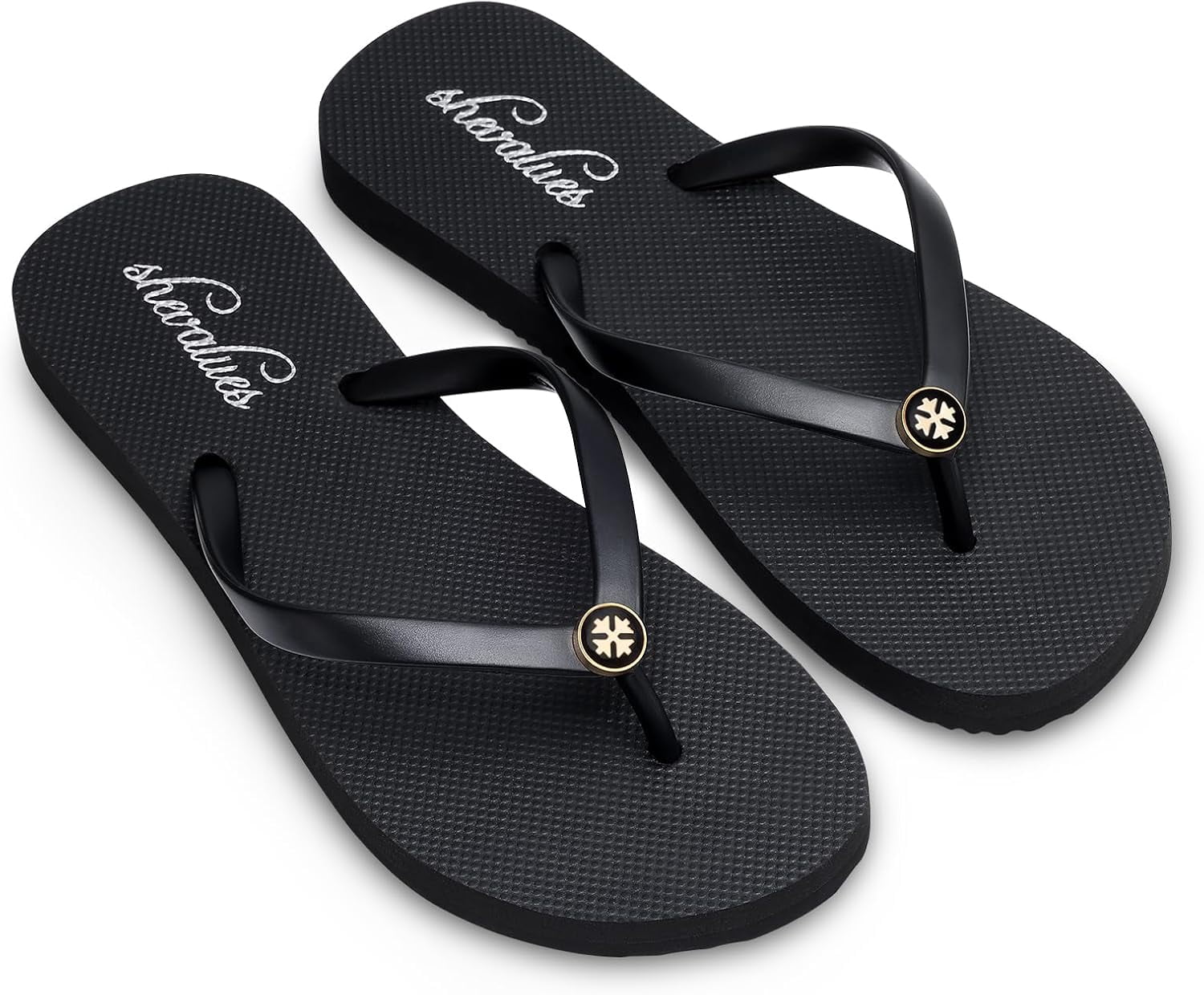 shevalues Slim Flip Flops for Women Beach Rubber Shower Shoes Basic ...