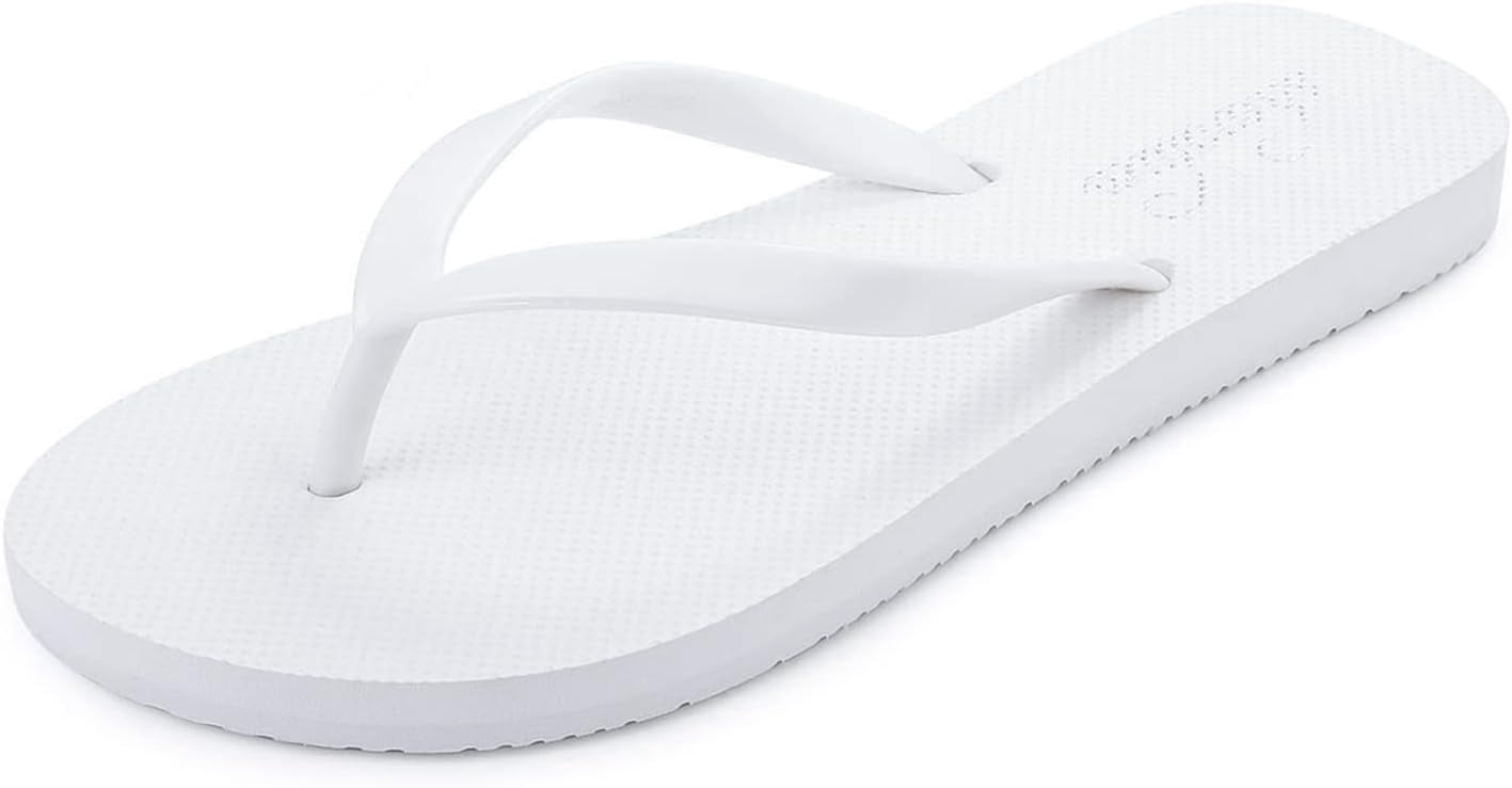 shevalues Slim Flip Flops for Women Beach Rubber Shower Shoes Basic ...