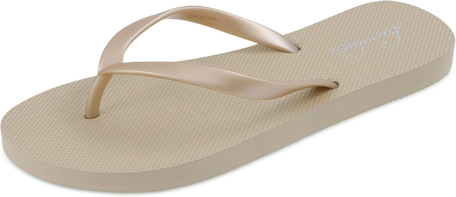 shevalues Slim Flip Flops for Women Beach Rubber Shower Shoes Basic ...