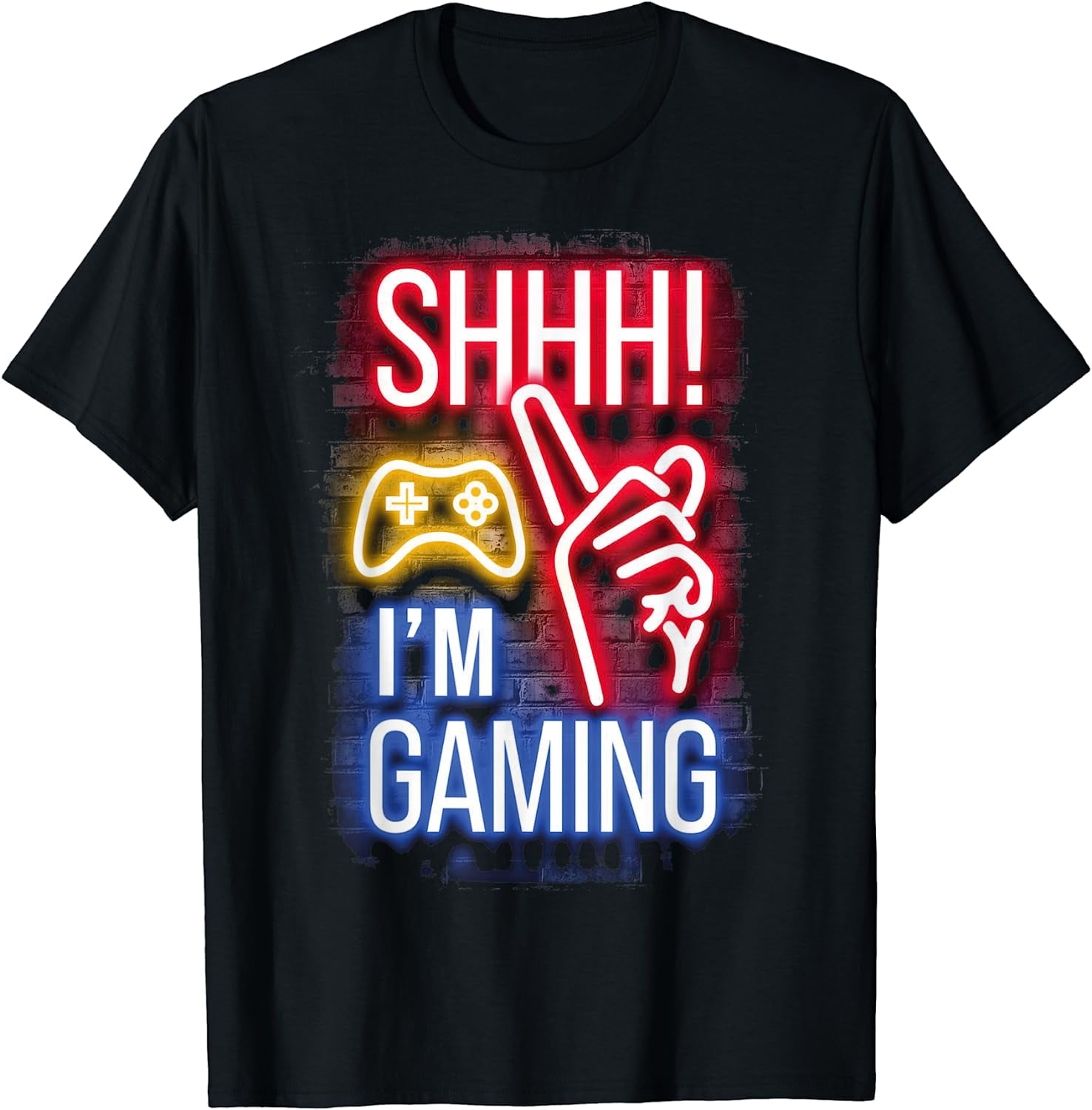 shhh im gaming funny video games graphic T-Shirt - Walmart.com