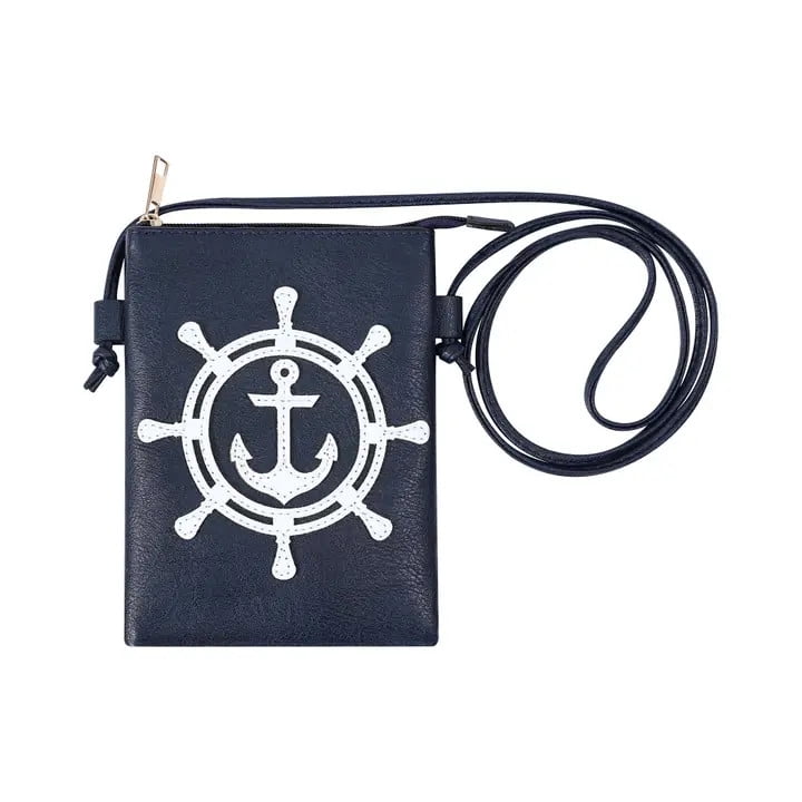 shine mark Navy Ship's Wheel Crossbody Cellphone Bag - Walmart.com