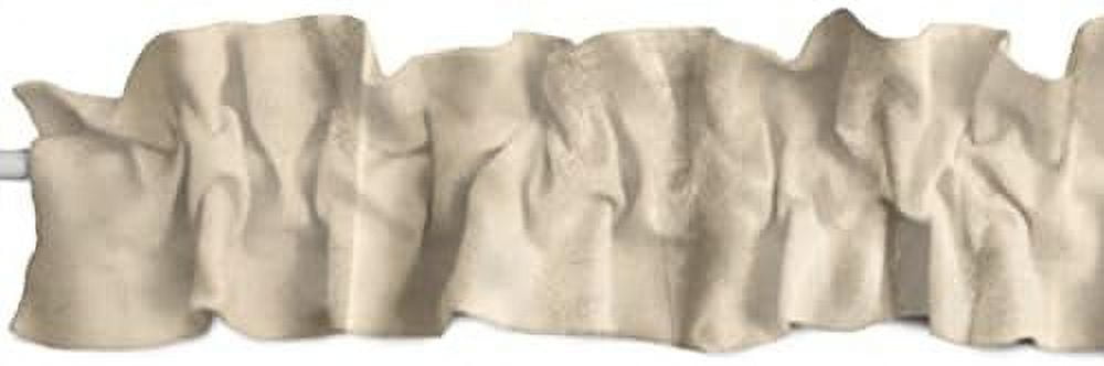 shiny smooth solid curtain sleeve topper with top and bottom ruffles ...