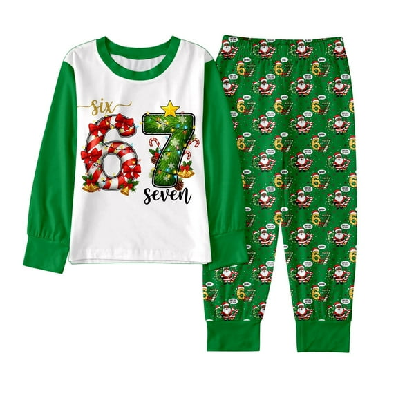 shoper 67 kid Christmas sets 6 7 meme funny P𝙖𝙟𝙖𝙢𝙖s 2 piece Six Seven ...