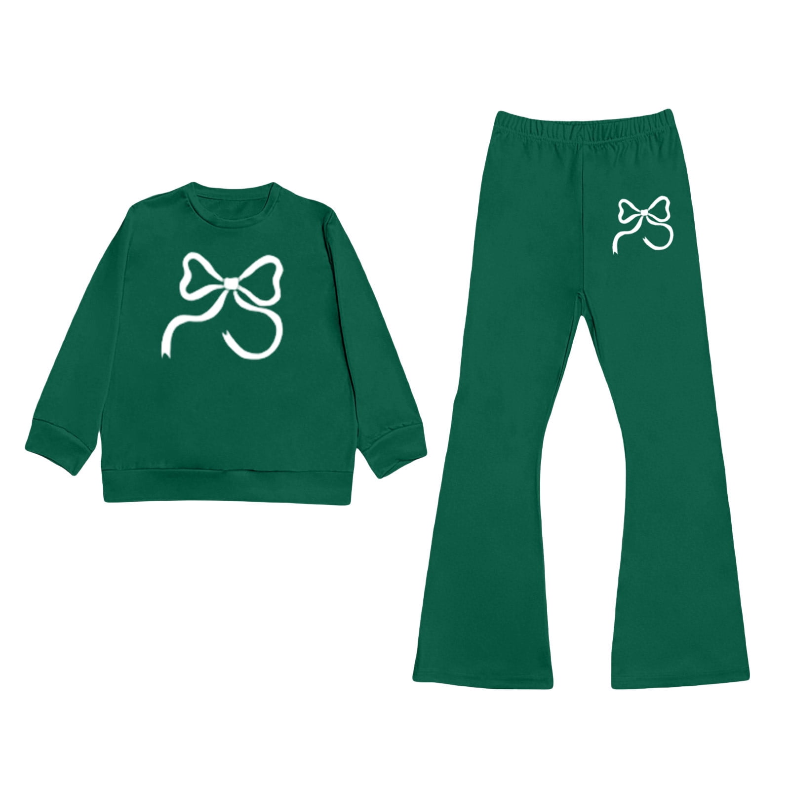 shoper Elegant Girls Two Piece Outfit Long Sleeve Top and Flare Pants ...