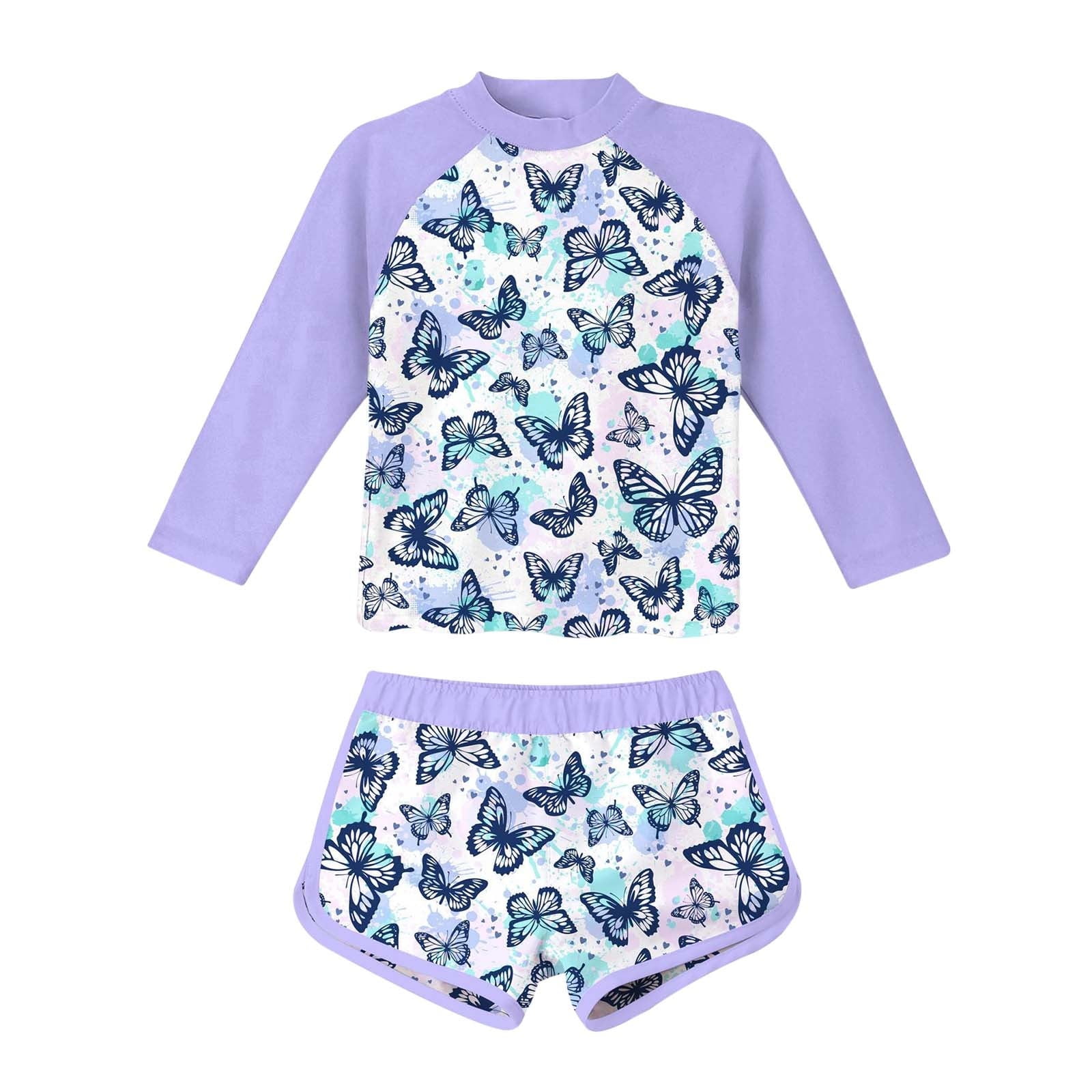 shoper Girls Bathing Suits Size 10-12 Durability Butterfly Print Long ...