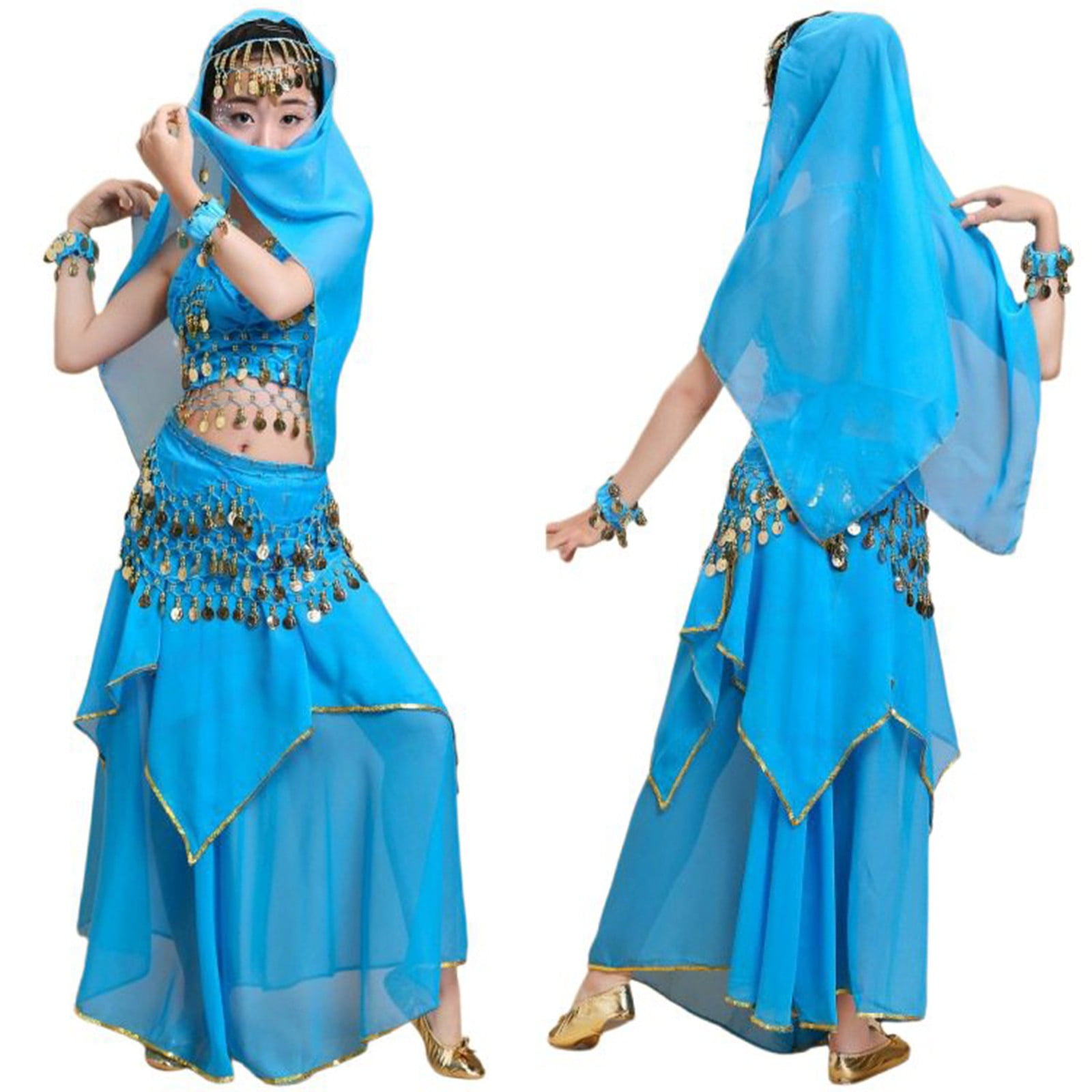 shoper Girls Belly Dance Set Sparkly Kids Dancewear for Stage ...