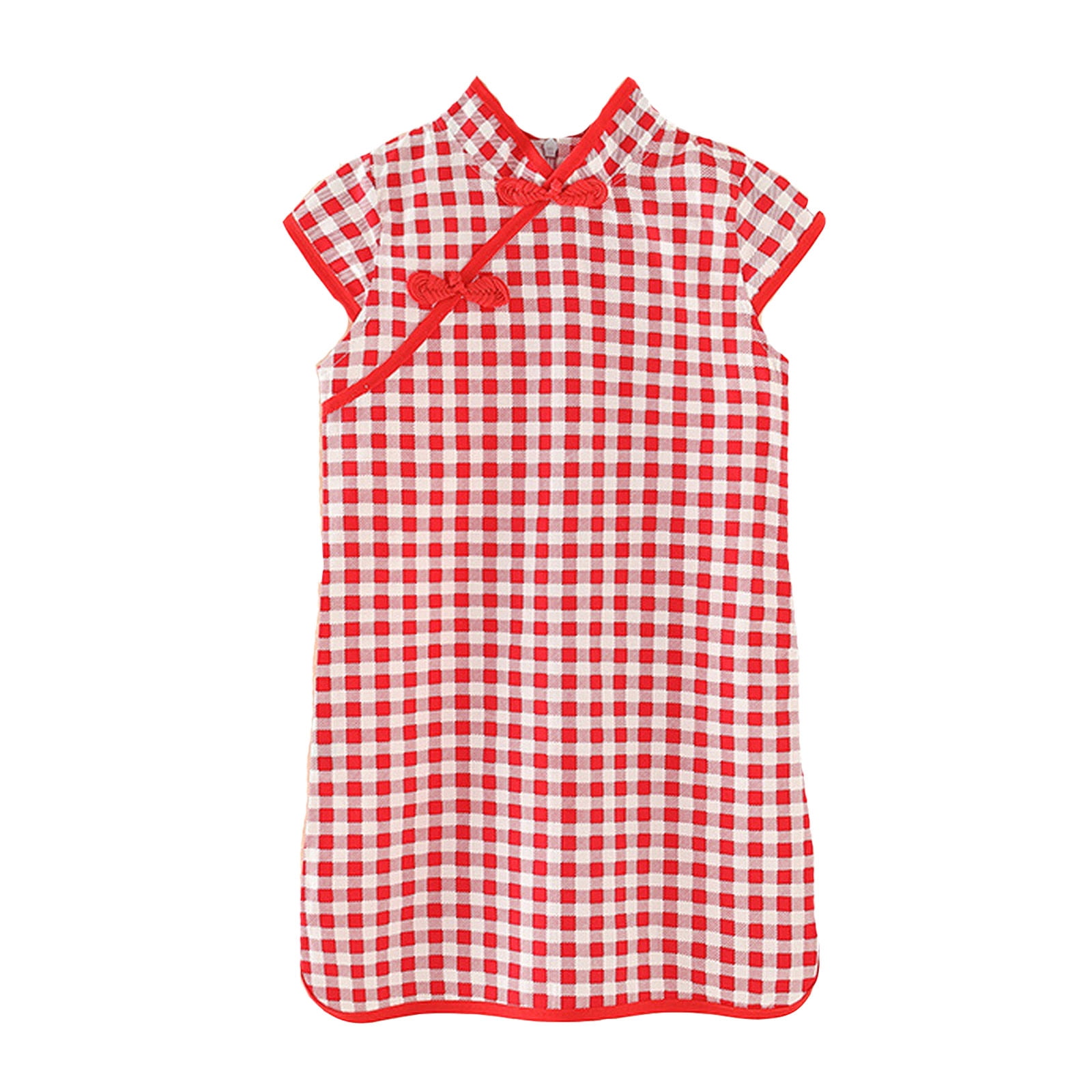 shoper Girls Chinese Cheongsam Dress Polka Dot Print Summer Sleeveless ...