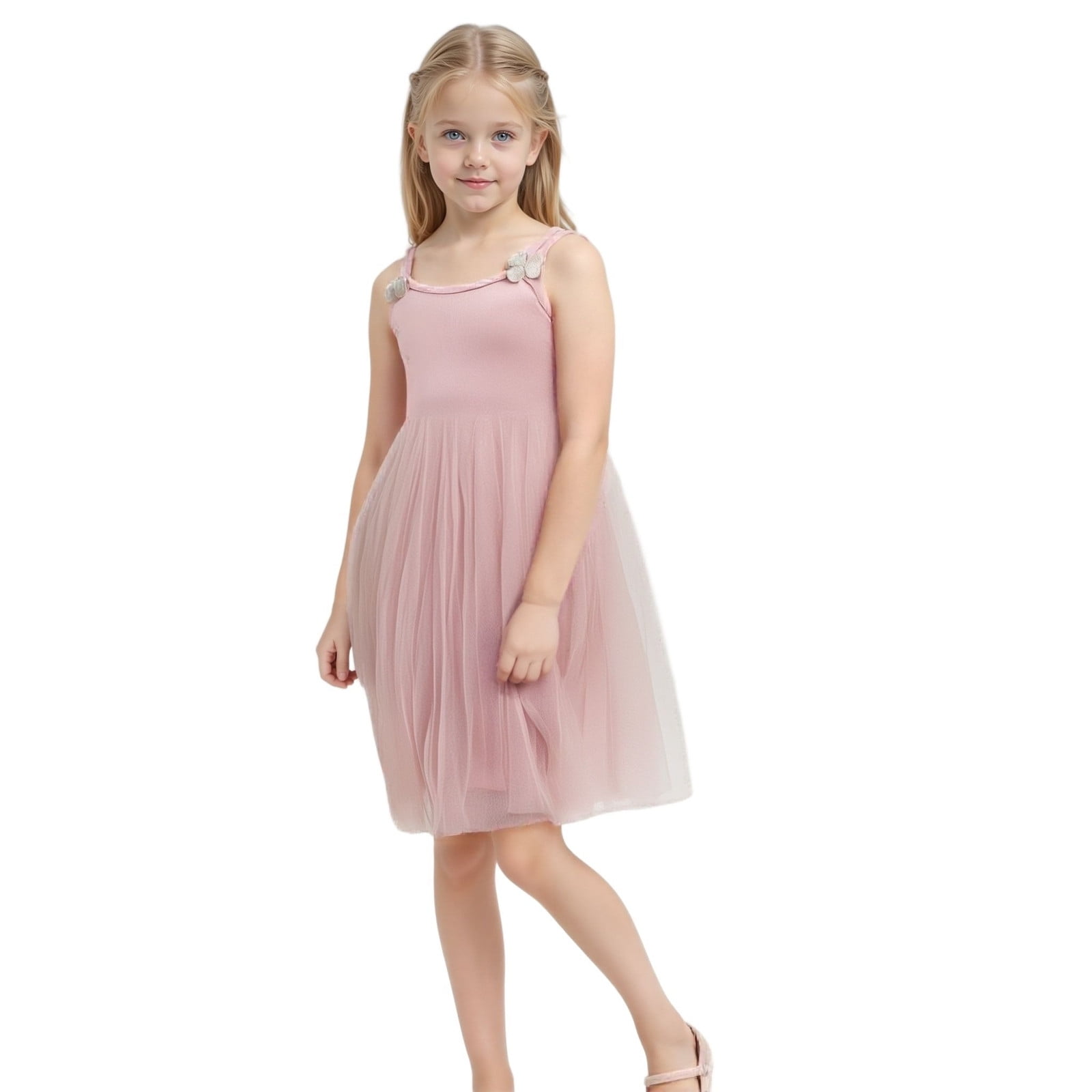 shoper Girls Dresses Size 14-16 Spaghetti Butterfly Mesh Adorable ...