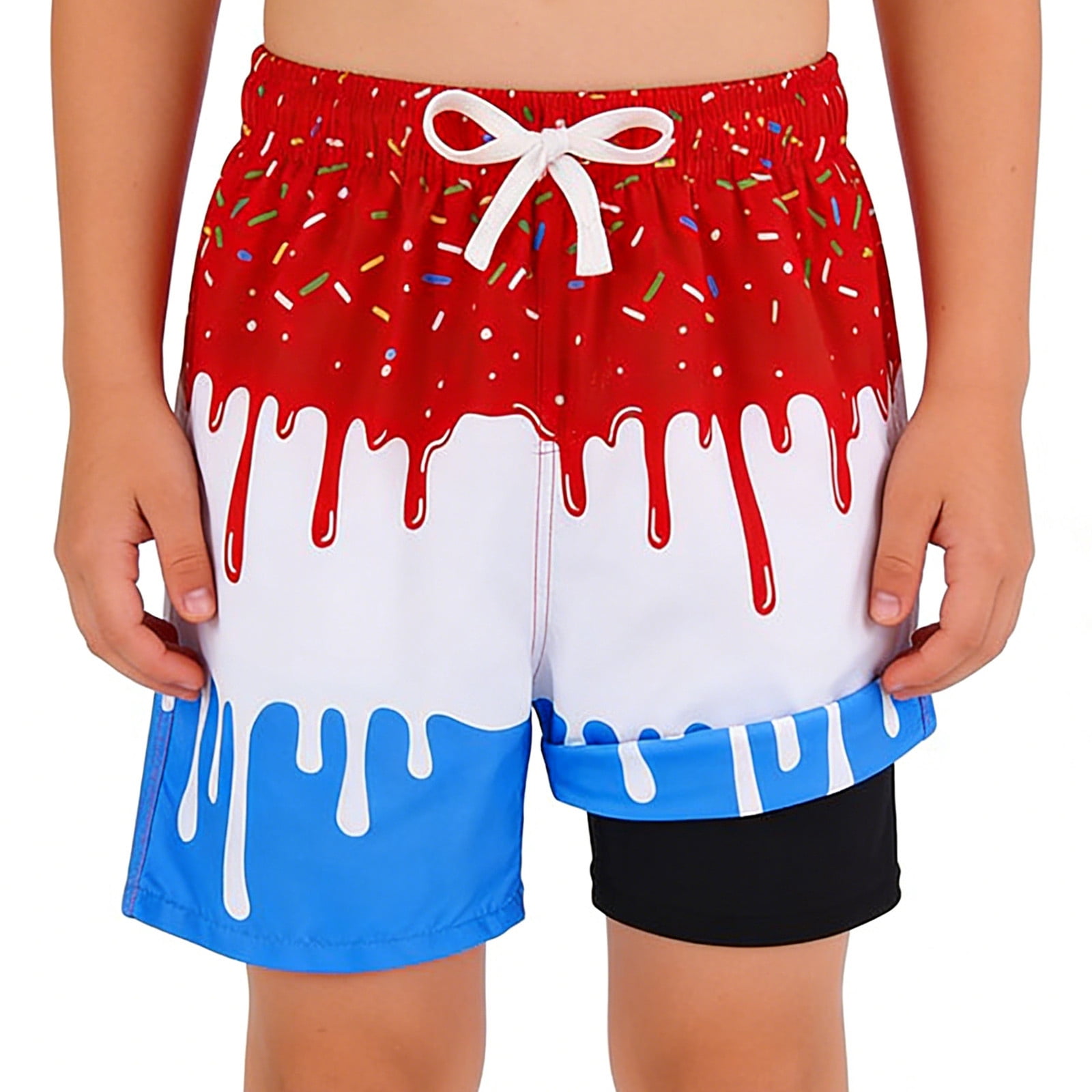 shoper Ice Cream Swimming Trunks for Boys 6-7 with Boxer Brief Liner ...
