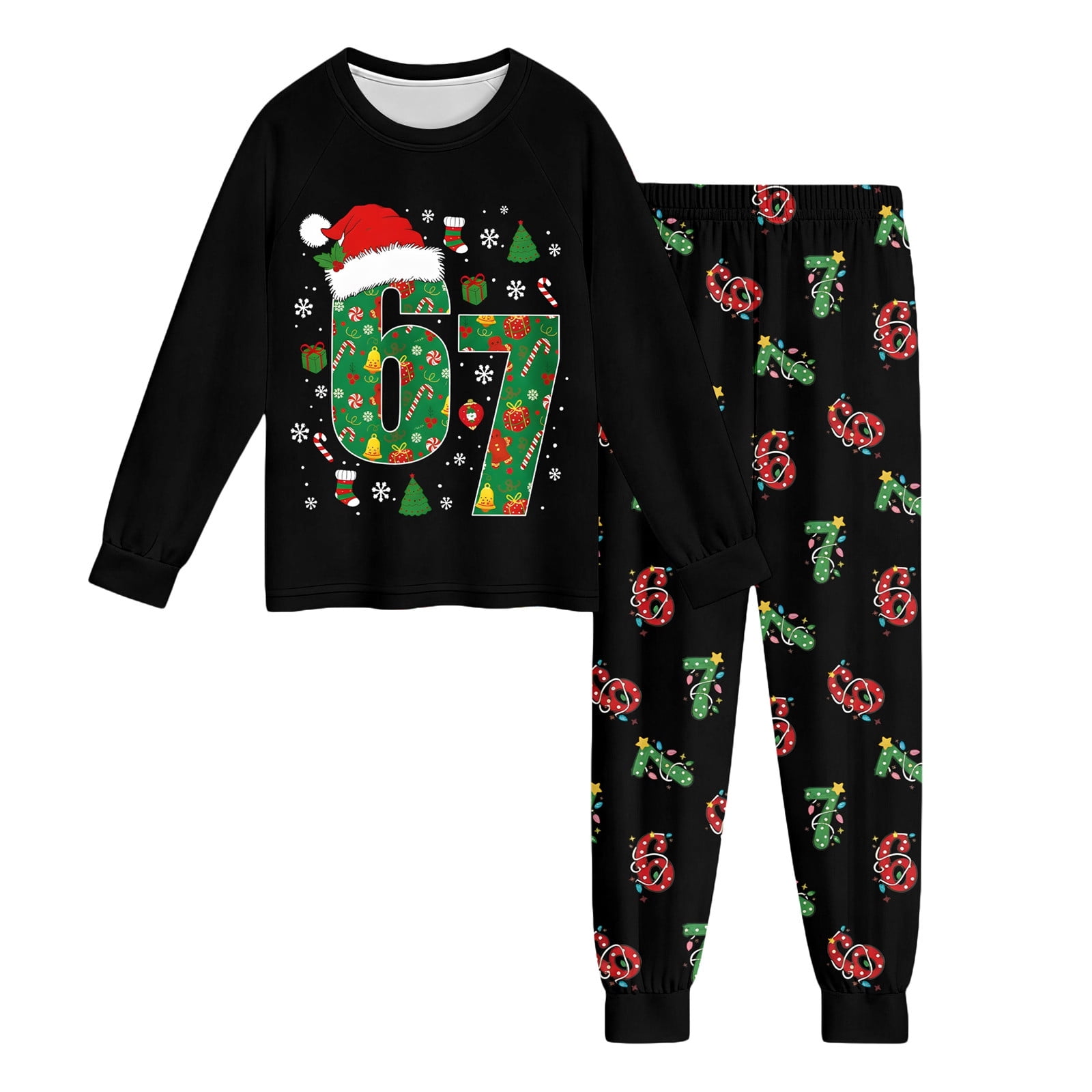 shoper Kids 67 Meme Christmas Two-Piece Clothing Set Funny 6 7 Long ...