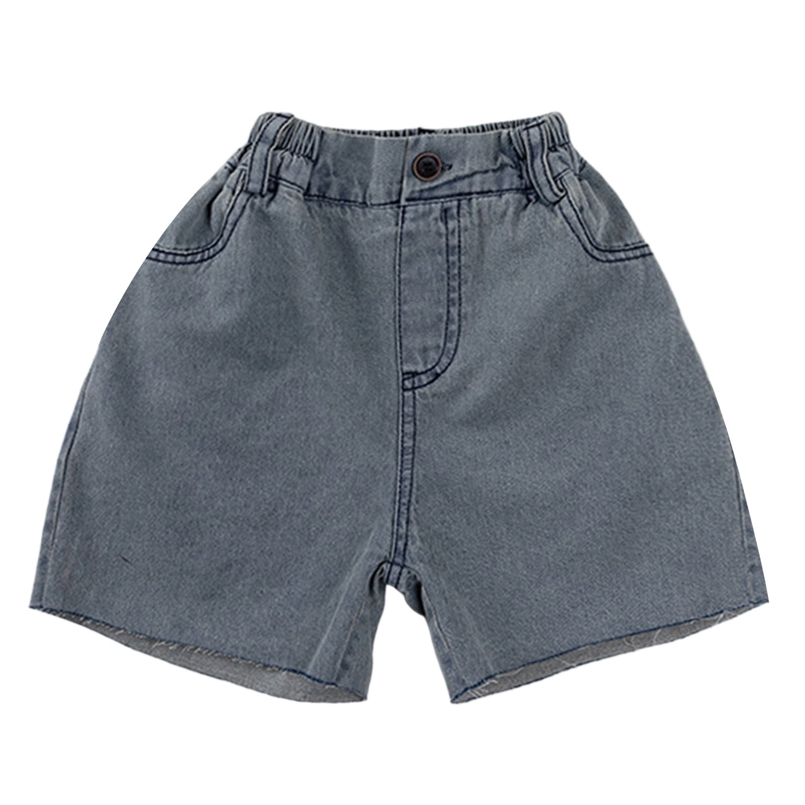 shoper Little Boy Jeans Shorts Size 5-6 Washed Shorts Elastic Waistband Everyday Denim Shorts ...