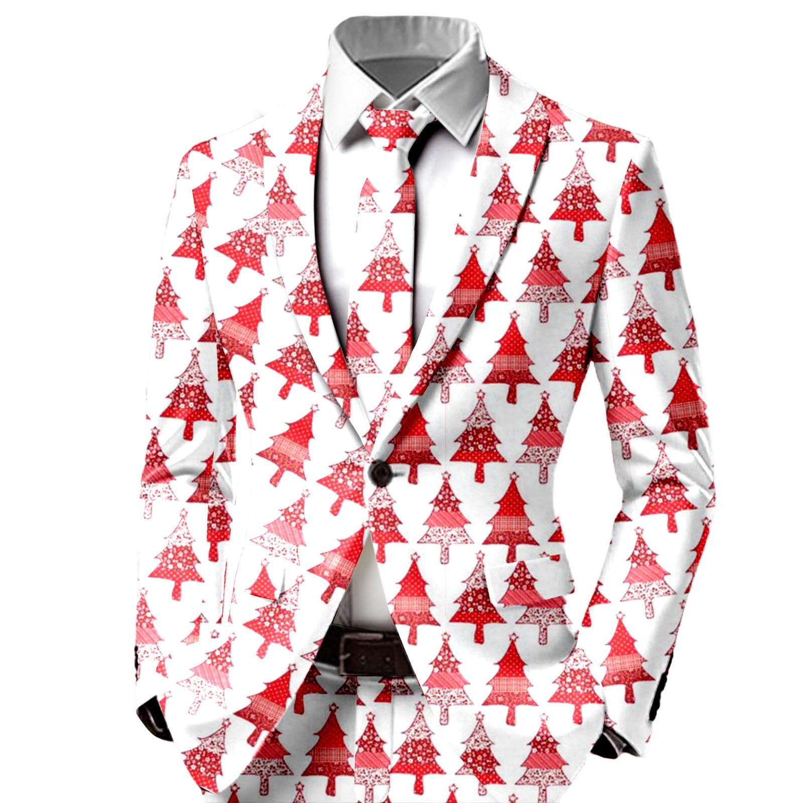 shoper Men's Christmas Party Blazer Ugly X-Mas Snowflake Print Sequins ...