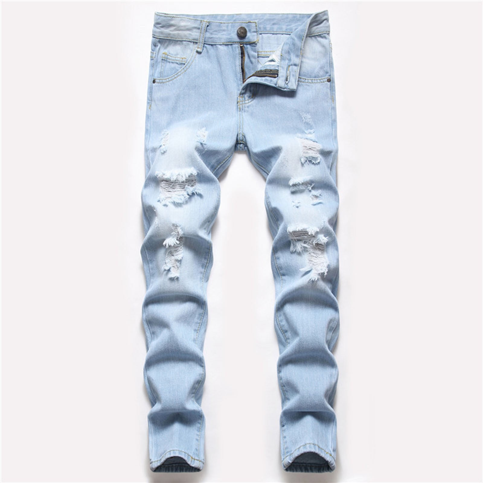 shoper Boy's Stretch Comfy Ripped Jeans Stylish Distressed Washed Denim ...