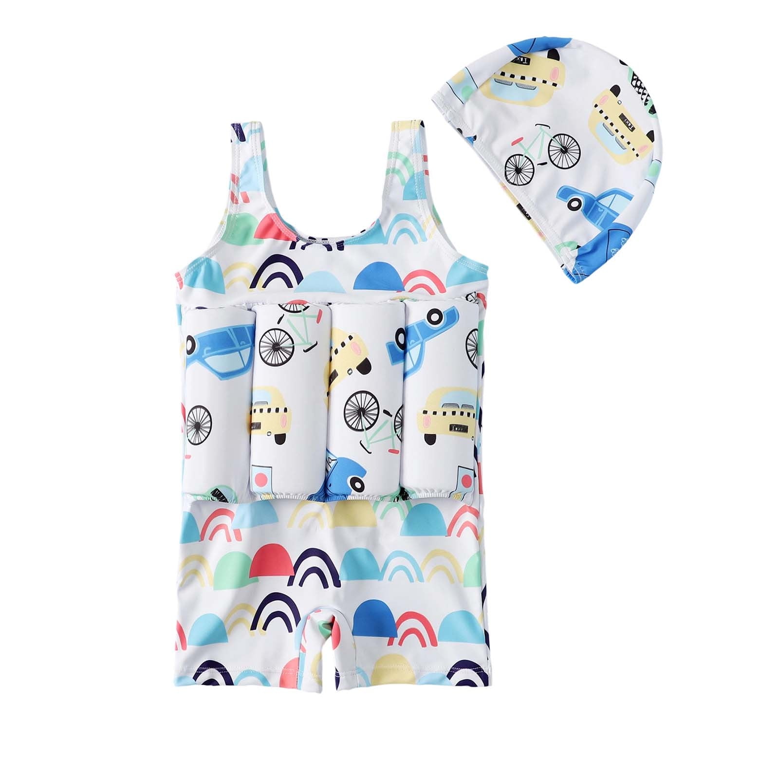 shoper Toddler Swim Vest Floaties One Piece Swimsuit with Caps Zipper ...