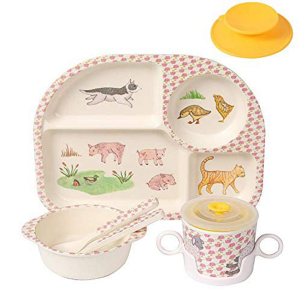 shopwithgreen 7Pcs/Set Bamboo Kids Dinnerware Set - Children Dishes ...