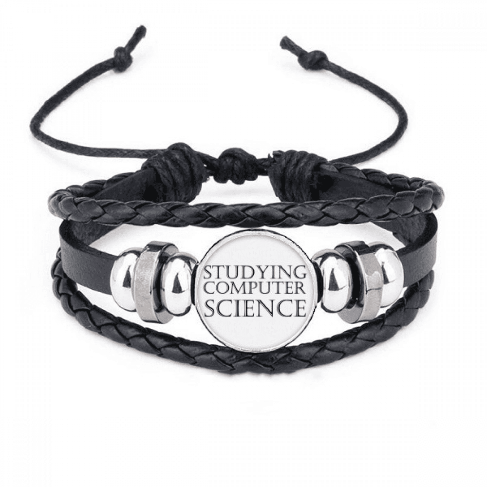short phrase studying computer science bracelet braided leather woven ...