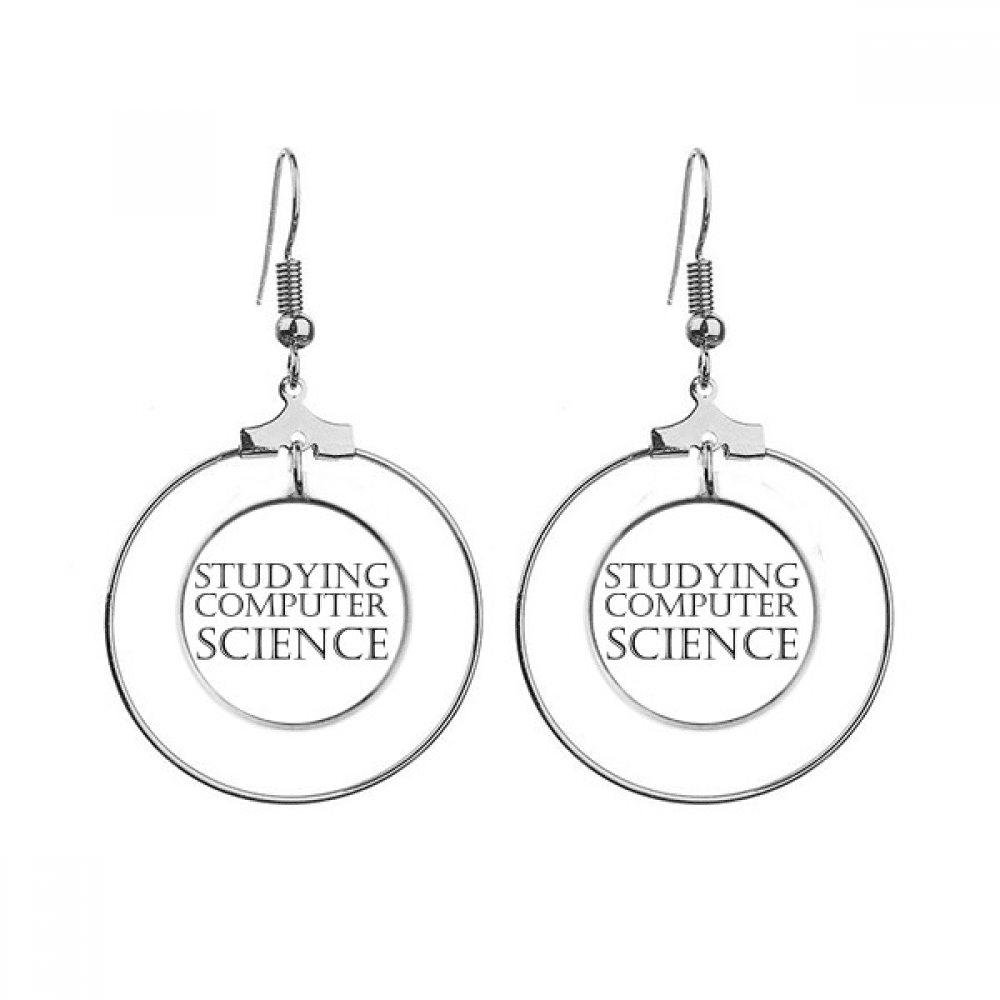 short phrase studying computer science earrings dangle hoop jewelry ...