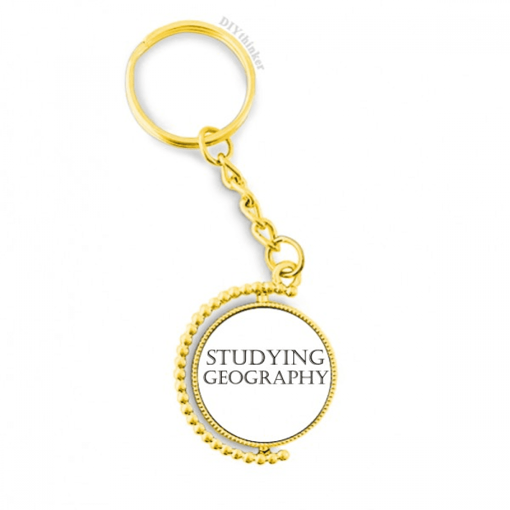 short phrase studying geography metal connector key chain accessory en ...