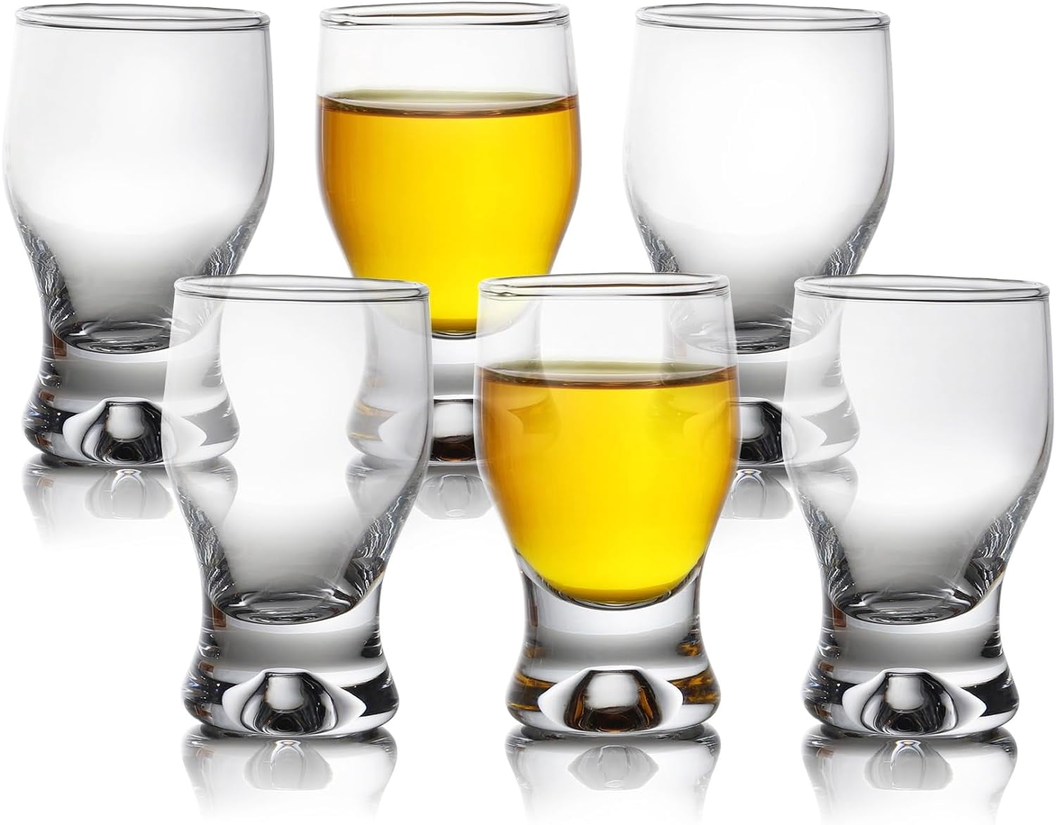 shot glass (set of 6) – elegant clear shot glasses 2 oz – classic ...