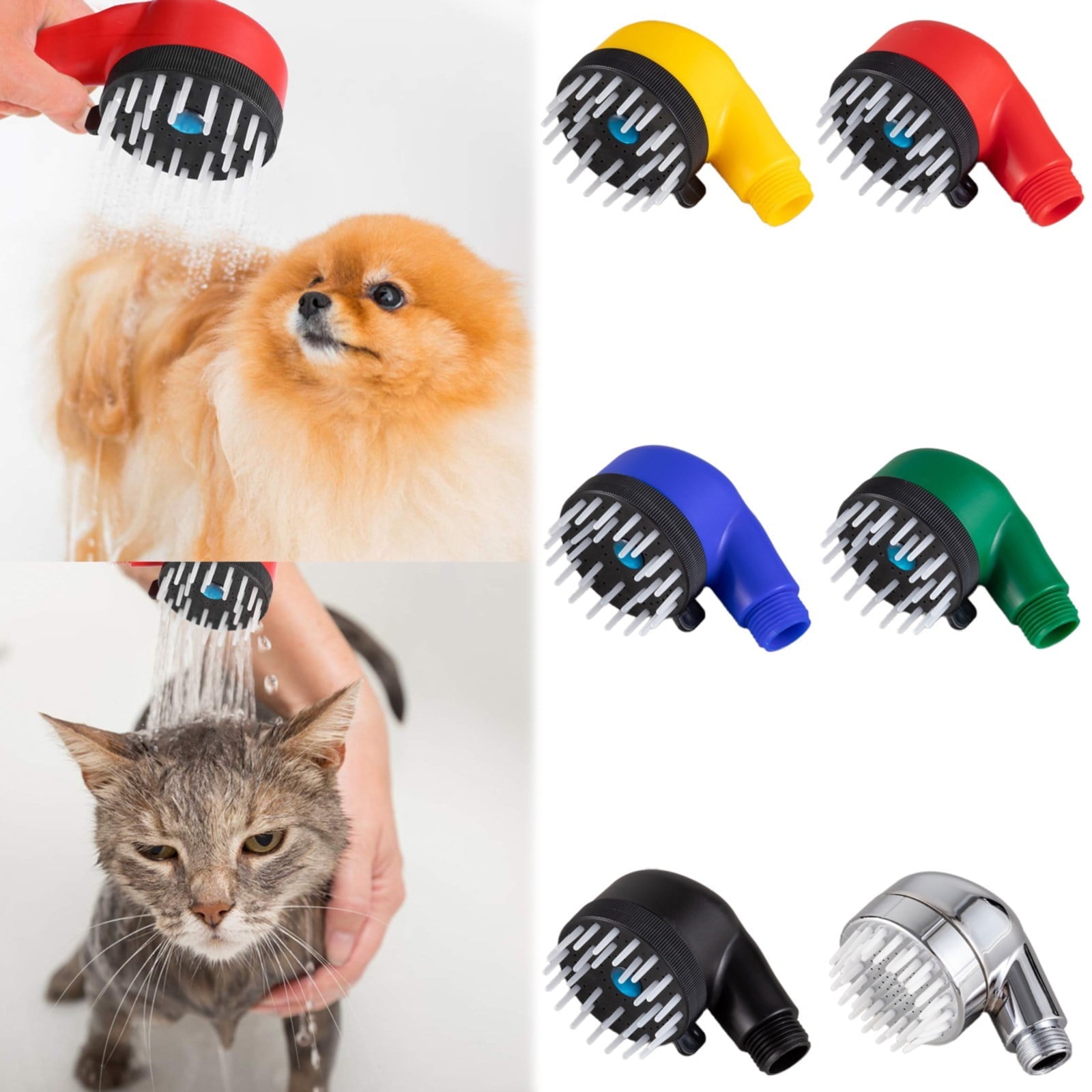 shower head puppy shower scrubber, pet shower hose hair washer scrubber ...