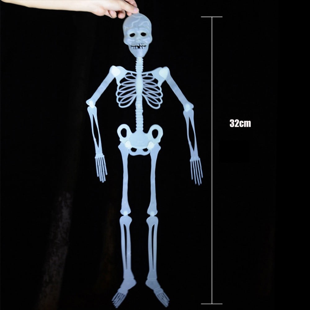 As shown Luminous Skeleton Skull Halloween Decoration Glow Haunted ...