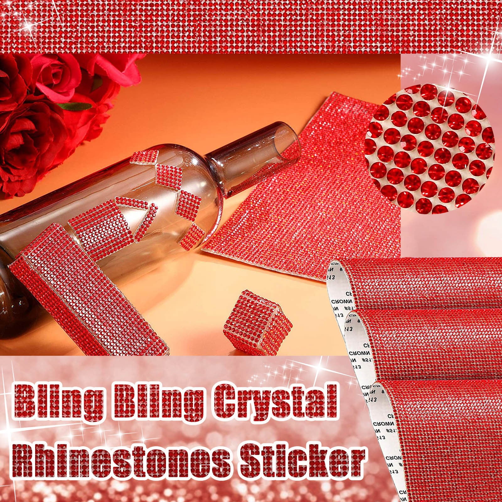 Big Deals!Shpwfbe Stickers,Crystal Flatback Rhinestones Glue Fix Bling ...