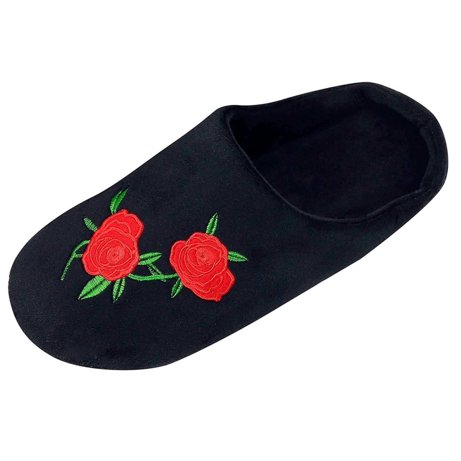 shpwfbe slippers for women new rose embroidered soft soled indoor non ...
