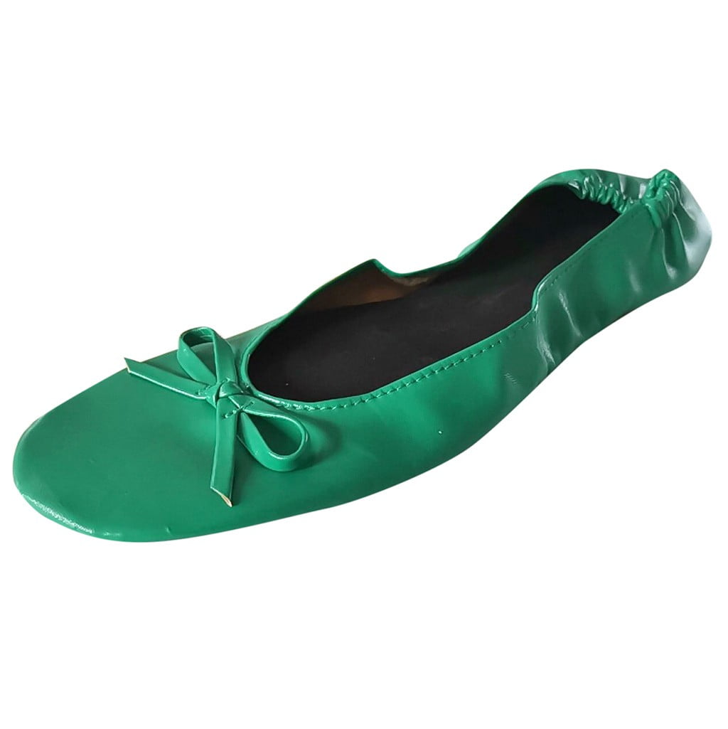 Shpwfbe Slippers For Women Foldable Portable Travel Ballet Flat Roll ...