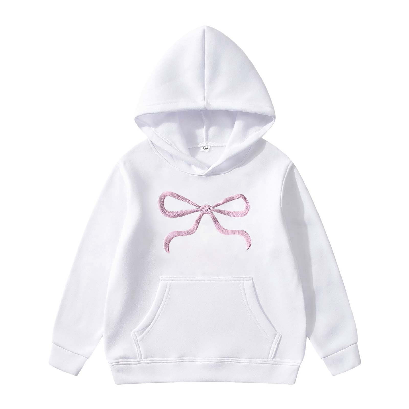 shqvo Bow Hoodies for Girls Y2k Cute Aesthetic Casual Long Sleeve ...