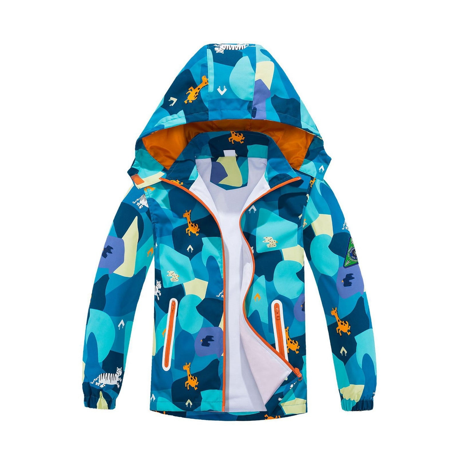 shqvo Boys Rain Jacket, Rain Coats For Kids Boy Waterproof Raincoats Long Sleeve Windbreaker ...