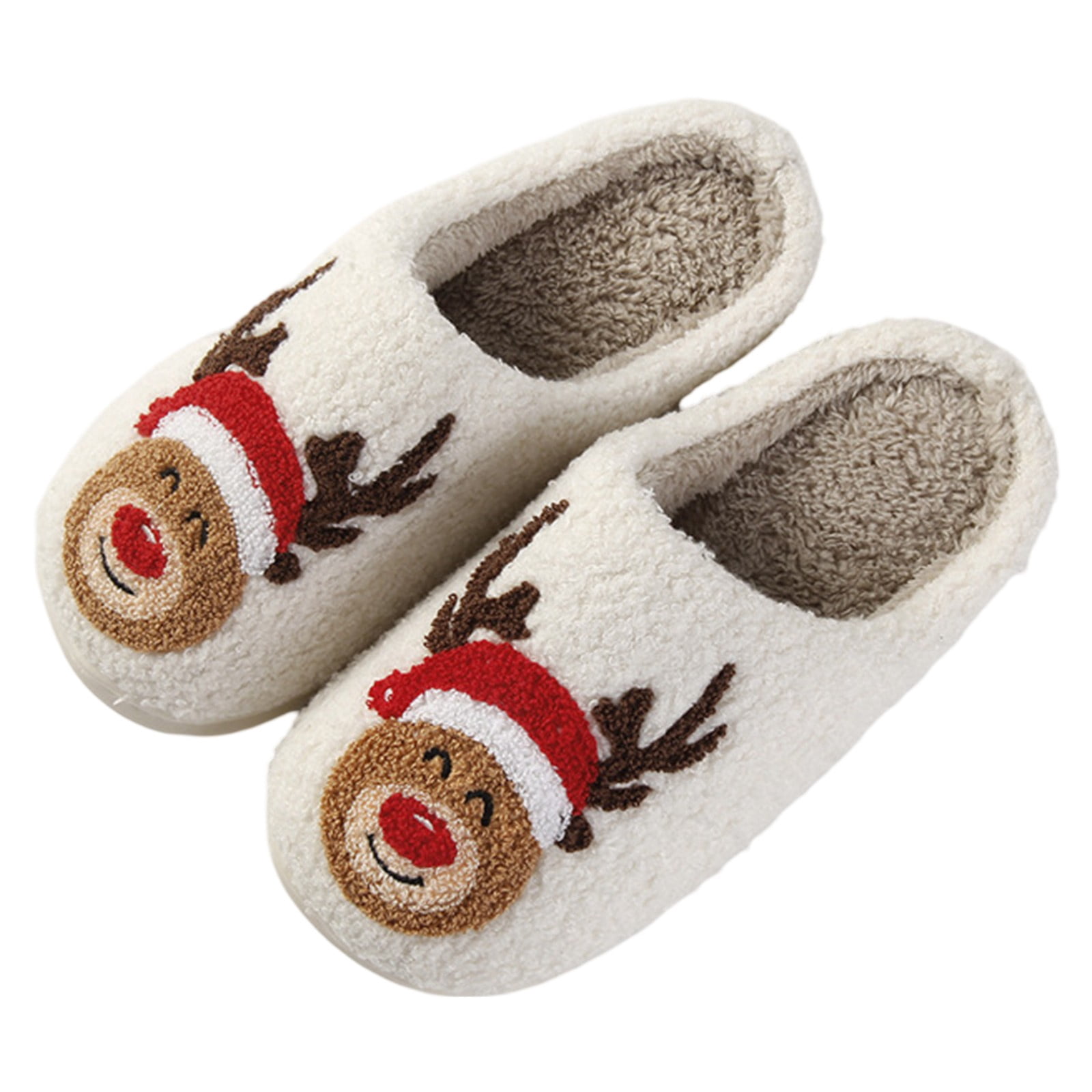 shqvo Christmas Slippers for Women Preppy Slip-On Family Matching Santa ...