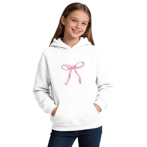 shqvo Cute Cherry Hoodie for Girls Bow Graphic Hoodies Kids Long Sleeve ...