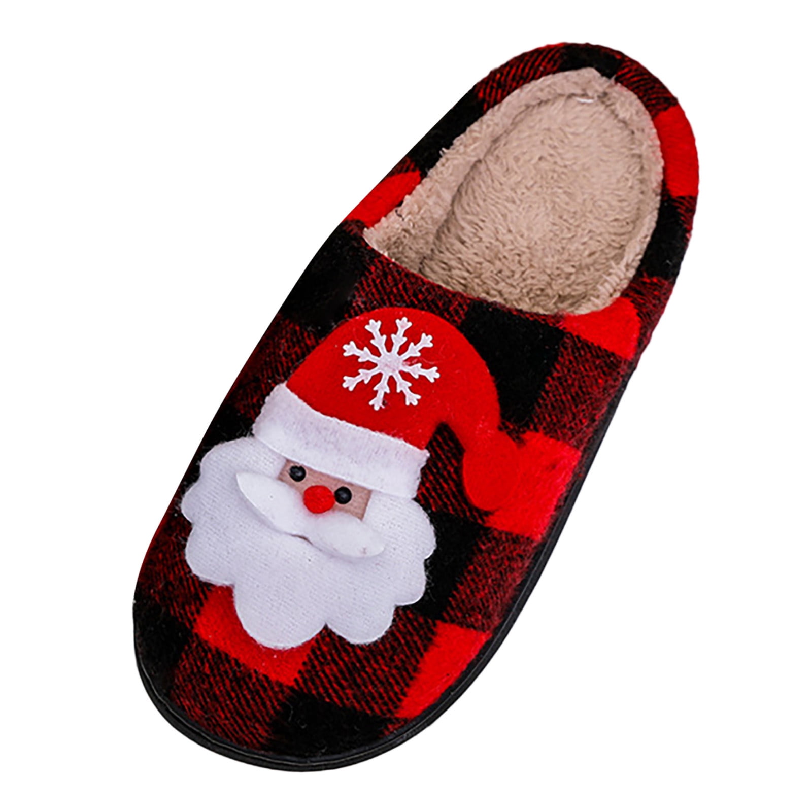 shqvo Cute Christmas Slippers for Women Slip-On Santa Reindeer Cute ...