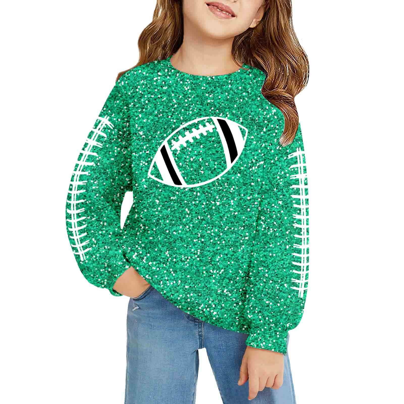 shqvo Football Sweatshirts for Girls Sequin Game Day Outfits Vintage ...