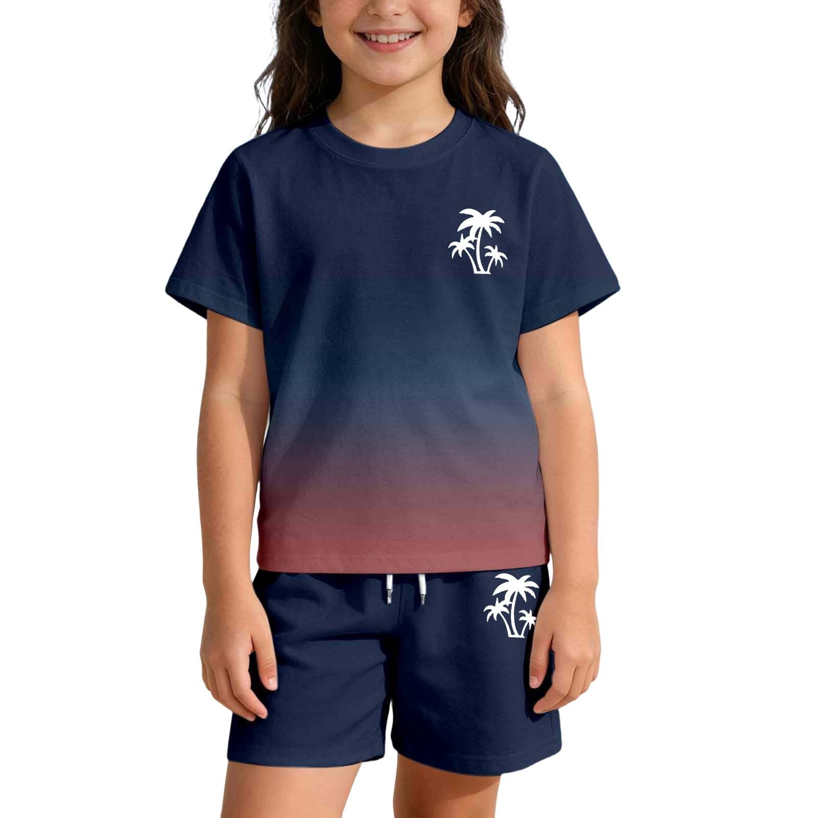 shqvo Girl Outfits Size 8 Spring,Girls Summer Gradient Print ...